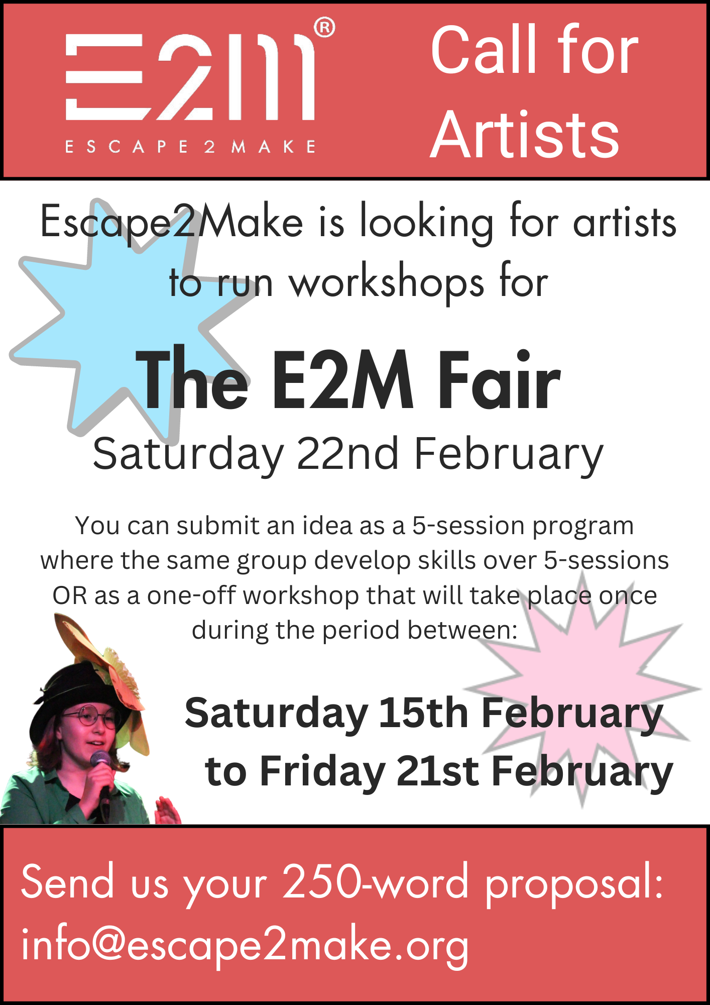Artist Callout: E2M Fair | Escape2Make